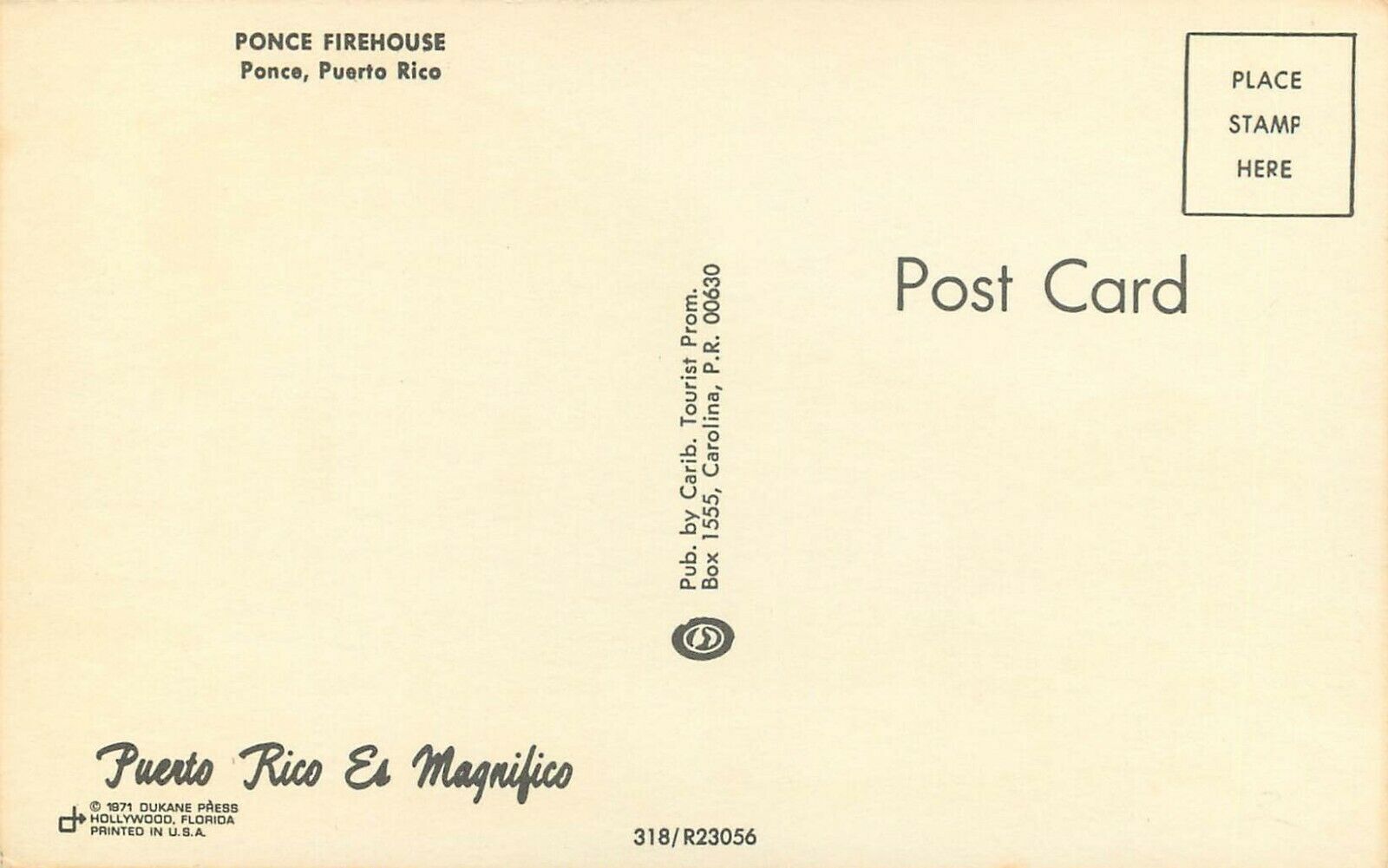 Vintage Postcard; Firehouse & Fire Engines, Parque de Bombas, Ponce ...