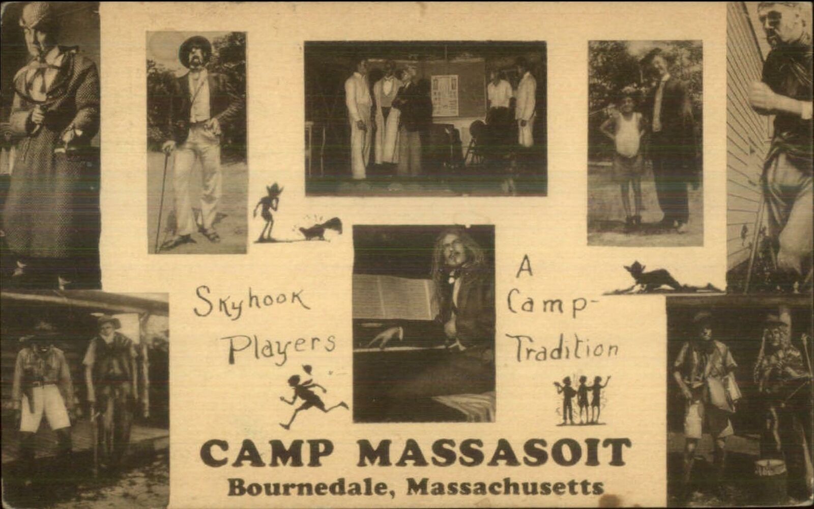 Bournedale Cape Cod MA Camp Massasoit Actors Theatre 1940 Postcard ...