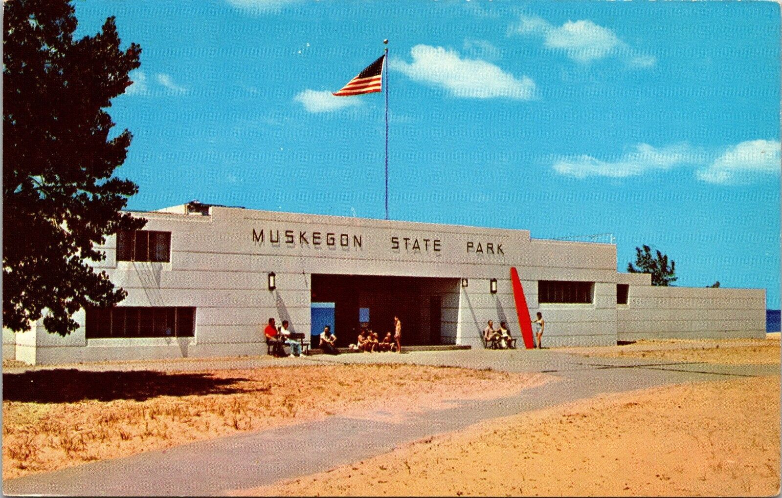 Muskegon State Park View Entrance Shelter Bath House Concession Stand ...