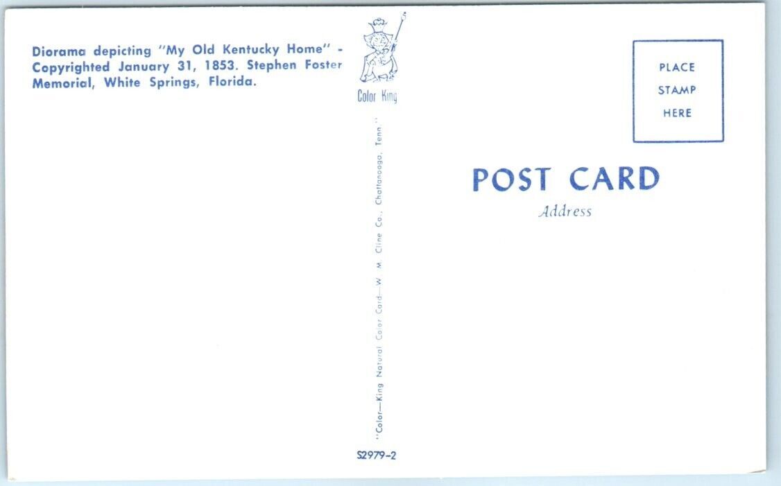 Postcard - "My Old Kentucky Home" Diorama, Stephen Foster Memorial ...