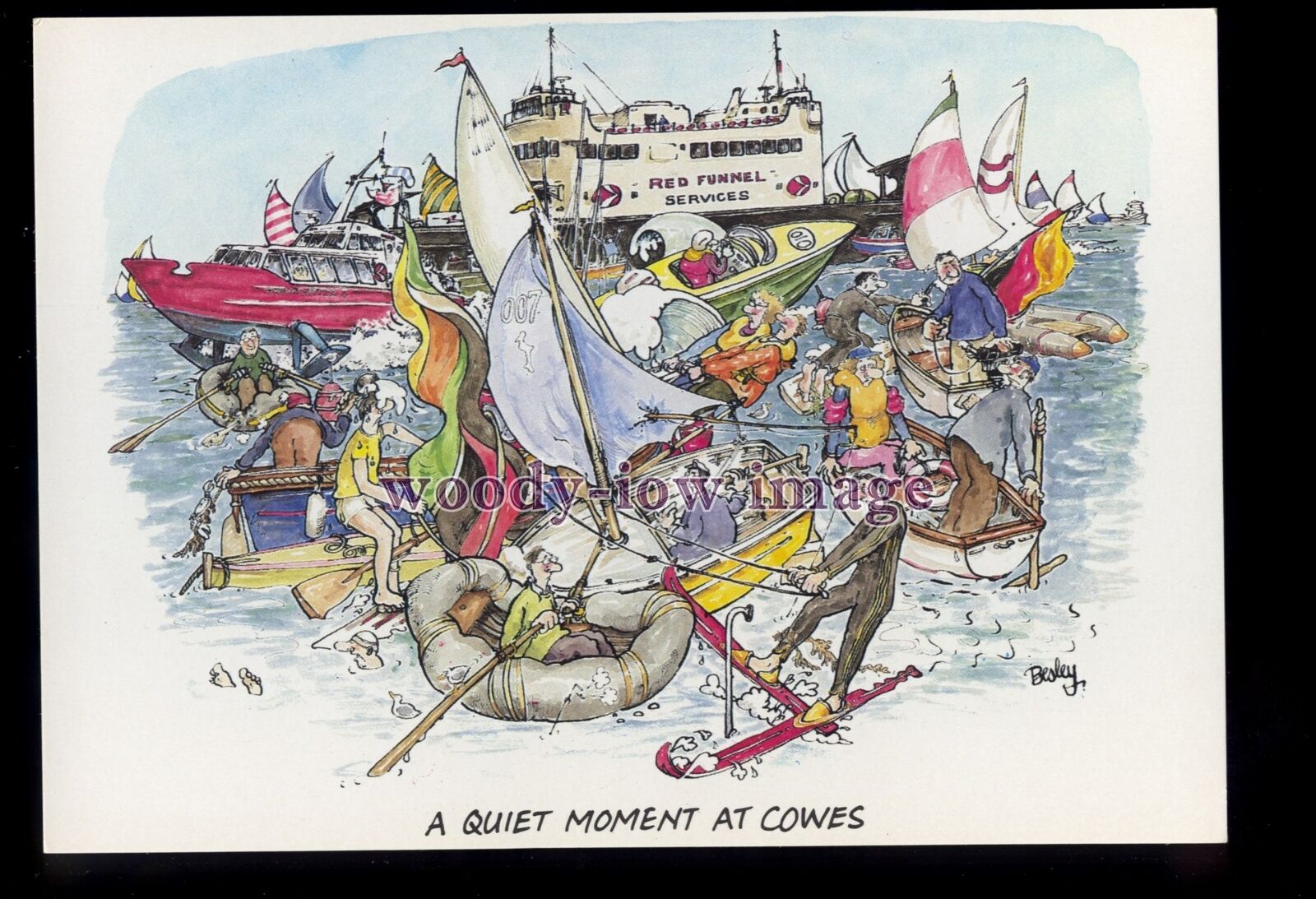 BES115 - Isle of Wight - A Quiet moment at Cowes!! - comic postcard by ...