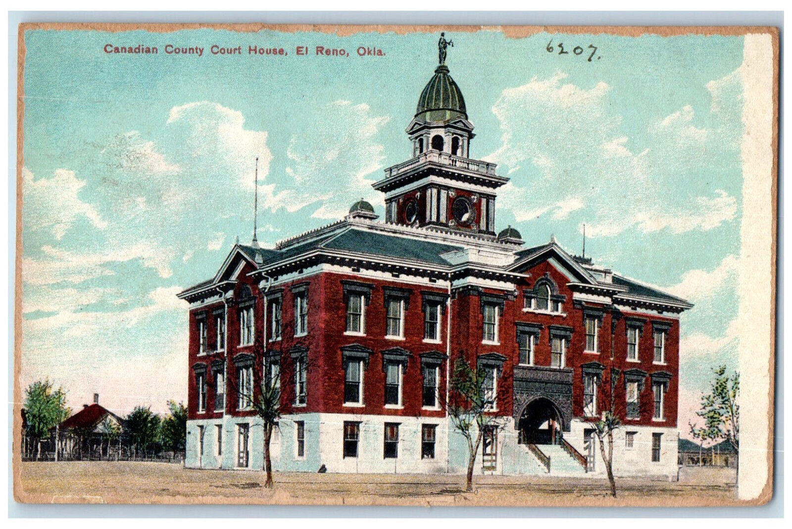 1908 Canadian County Court House Front View El Reno Oklahoma OK Antique ...