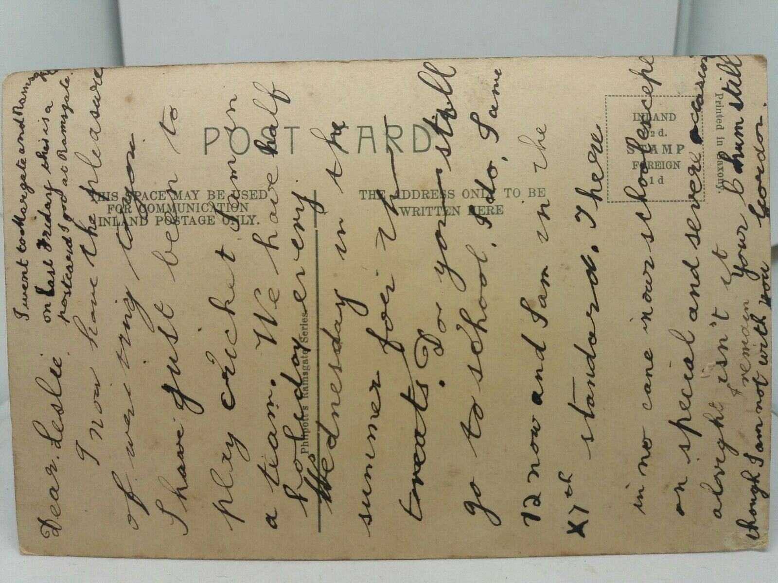 Vintage Postcard St Lawrence Church Ramsgate,written on Tram Ref to ...