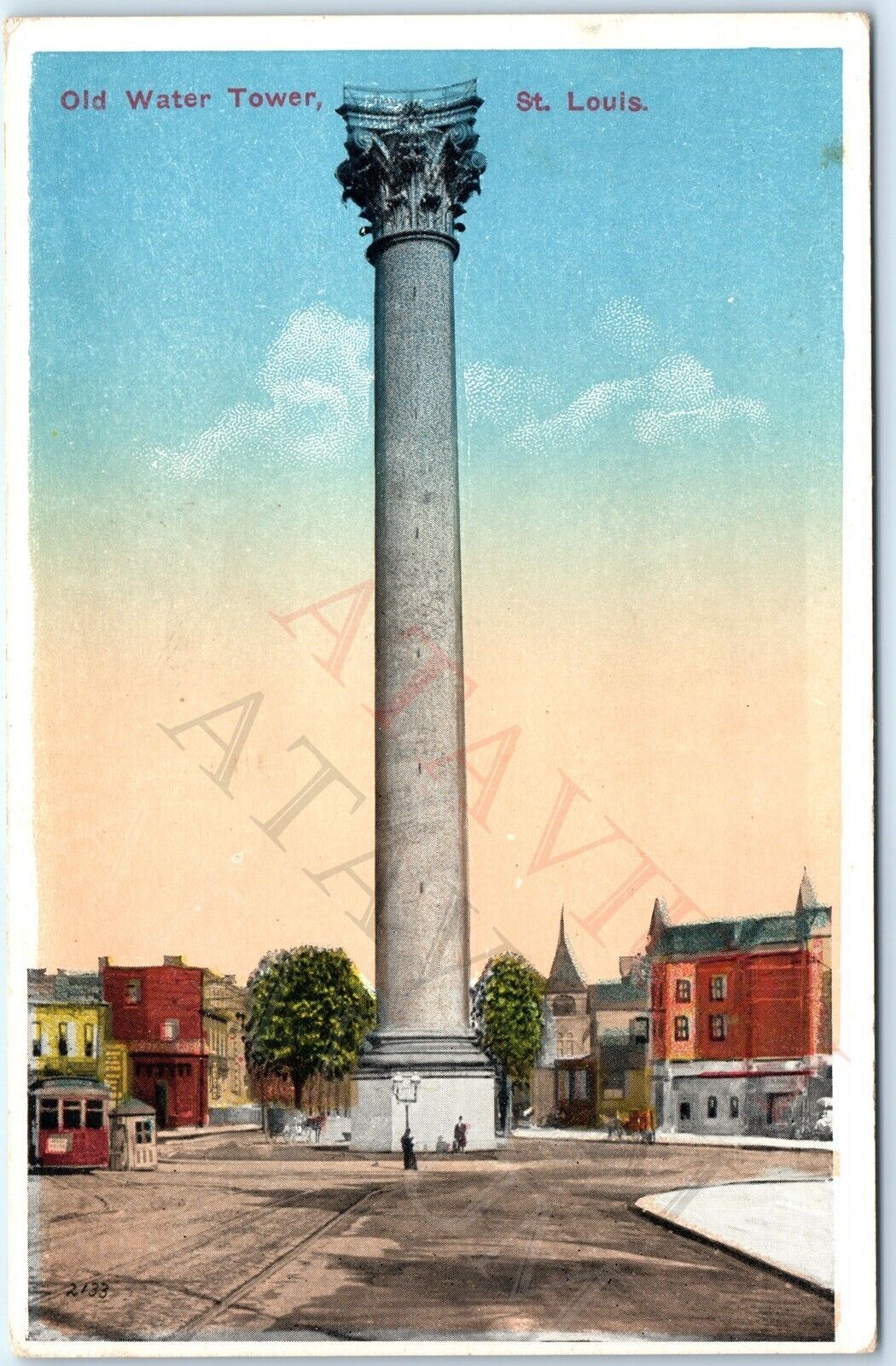 RARE c1900s St. Louis, MO Old World Stone Pillar Water Tower PC ...