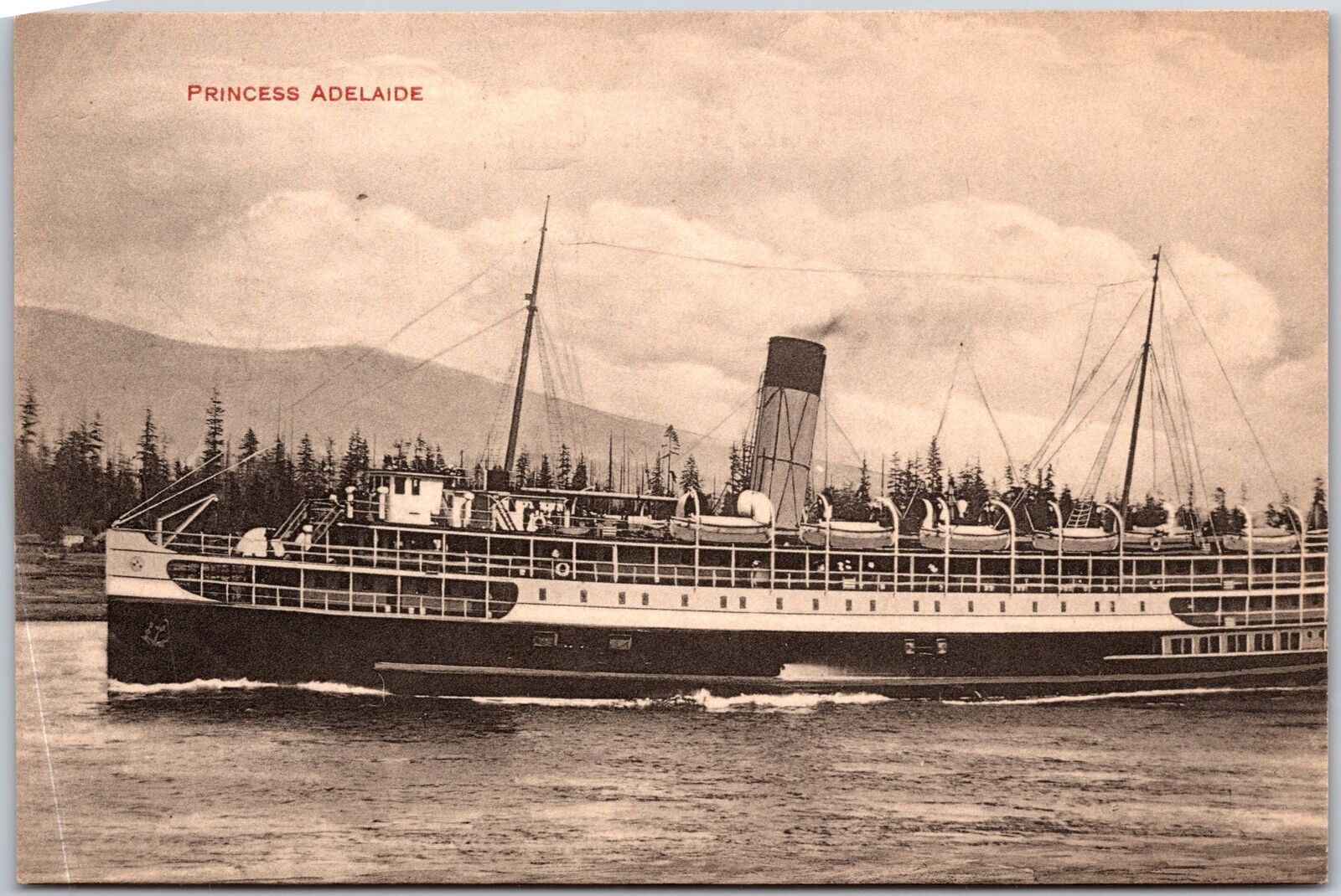 Steam Ship Princess Adelaide Ocean Liner Passenger Vessel Postcard ...