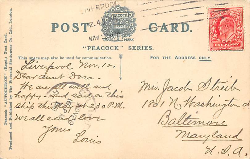 SS Baltic White Star Line 1910 | Topics - Other, Postcard / HipPostcard