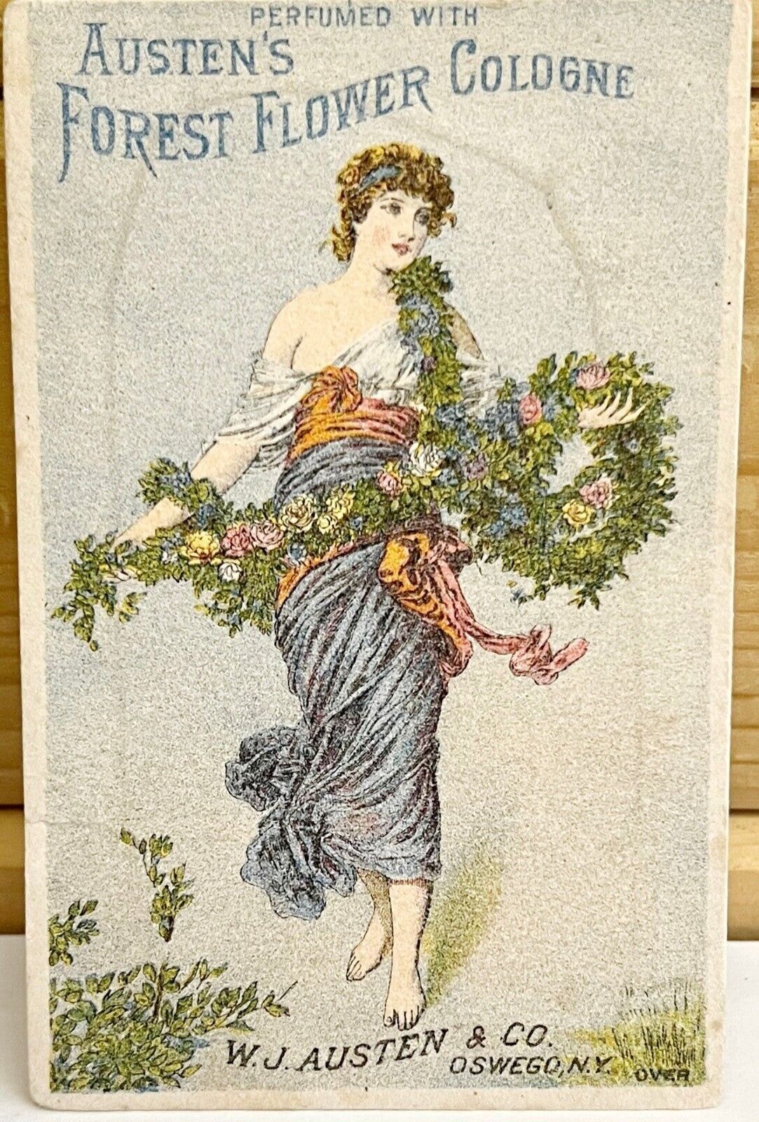 Victorian Trade Card Austen's Forest Flower Perfume Cologne Skowhegan ...