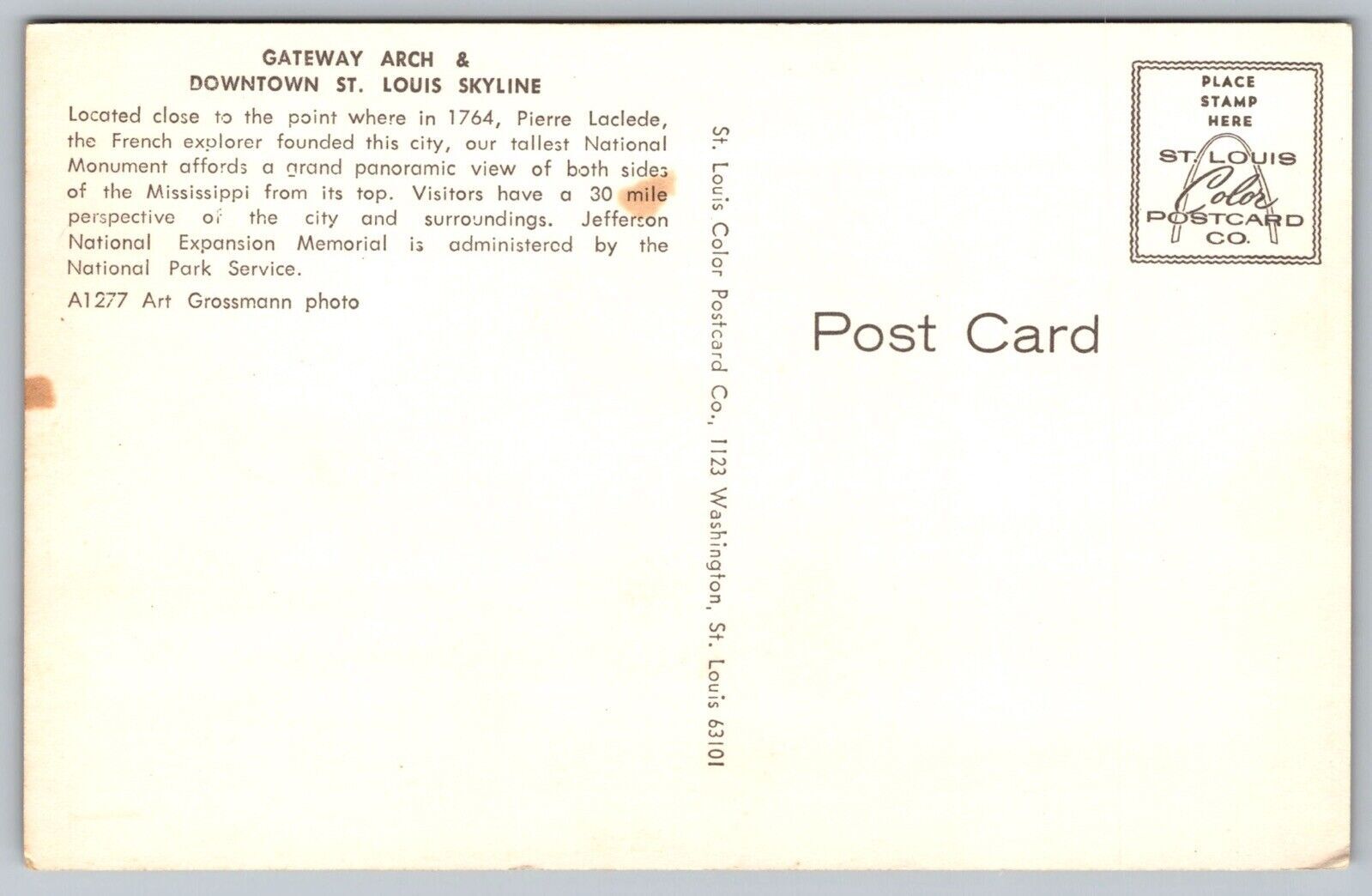 St Louis Missouri Gateway Arch & Downtown City Skyline Chrome Postcard ...