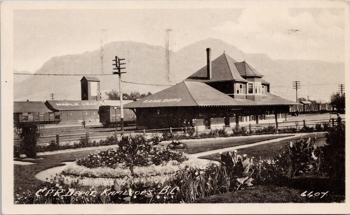 Kamloops BC CPR Depot Railway Train Station Canadian Pacific c1935 ...