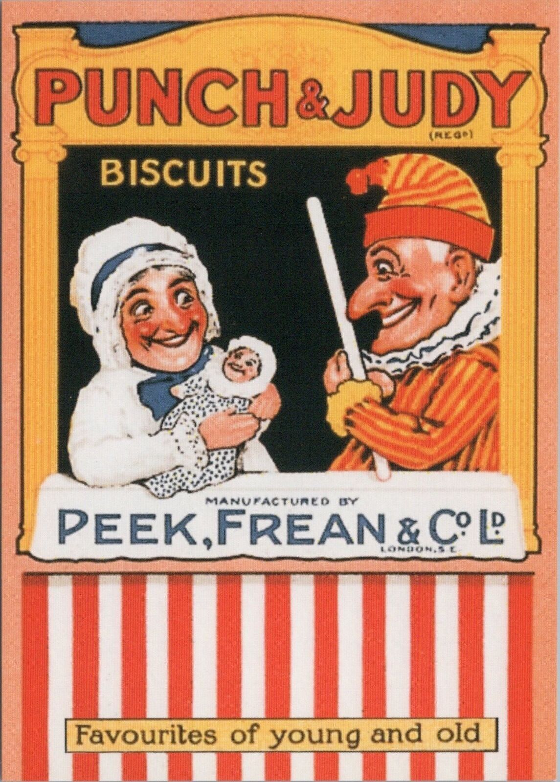 Advertising Postcard -Robert Opie, Peek Frean Biscuits, Punch & Judy ...