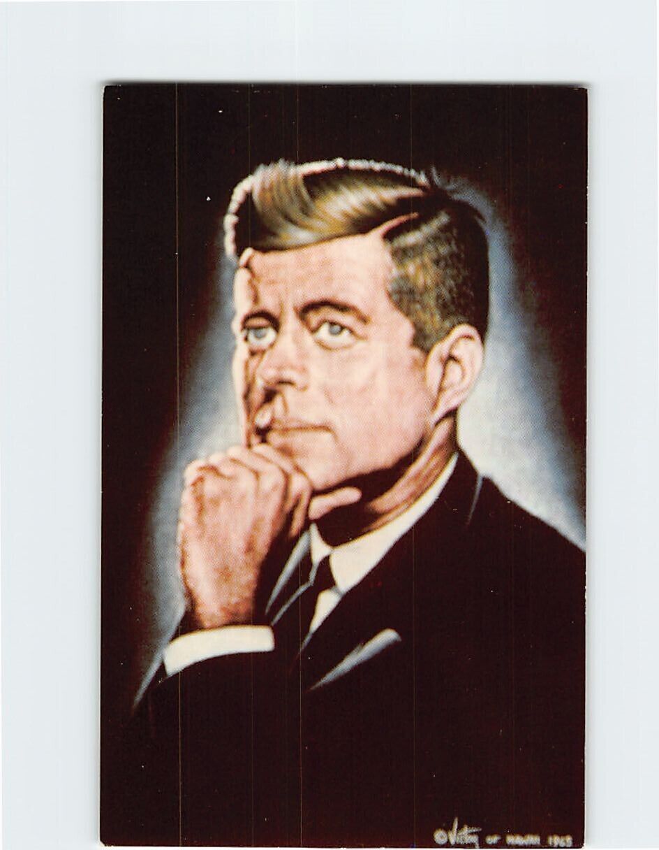 Postcard A Memorial Portrait of John F. Kennedy by Victor of Hawaii ...