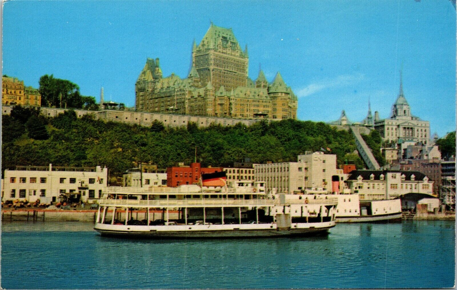 Vtg Le bateau passeur Radisson devant Quebec Canada 1950s Ferry Boat ...