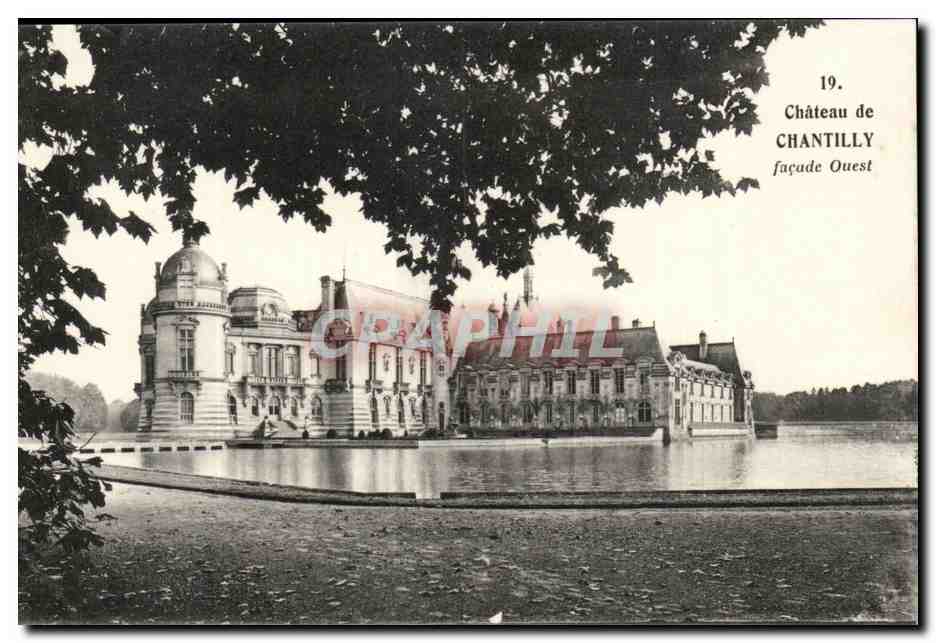 Chateau de Chantilly Postcard Old West facade | Europe - France ...