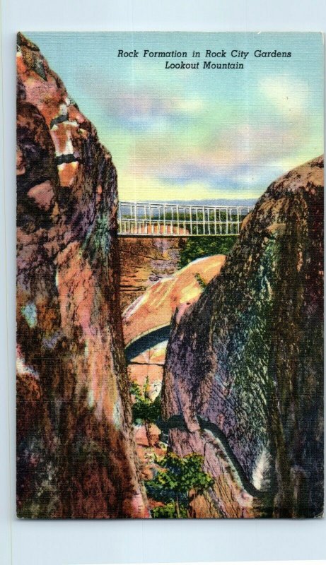 Bridges Postcard Suspension Bridge Rock City Gardens Lookout Mtn Posted ...