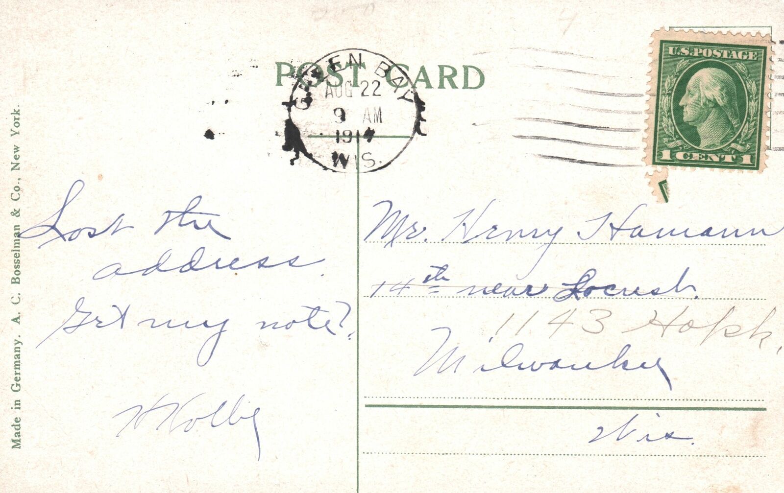 Vintage Postcard 1917 View of The Harbor and St. Paul Docks Green Bay ...