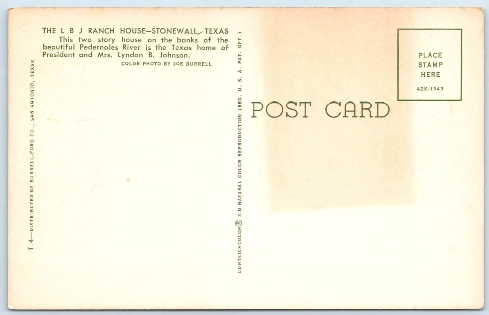 1964 Stonewall, Tex Lyndon B Johnson LBJ Ranch House Pedernales River ...