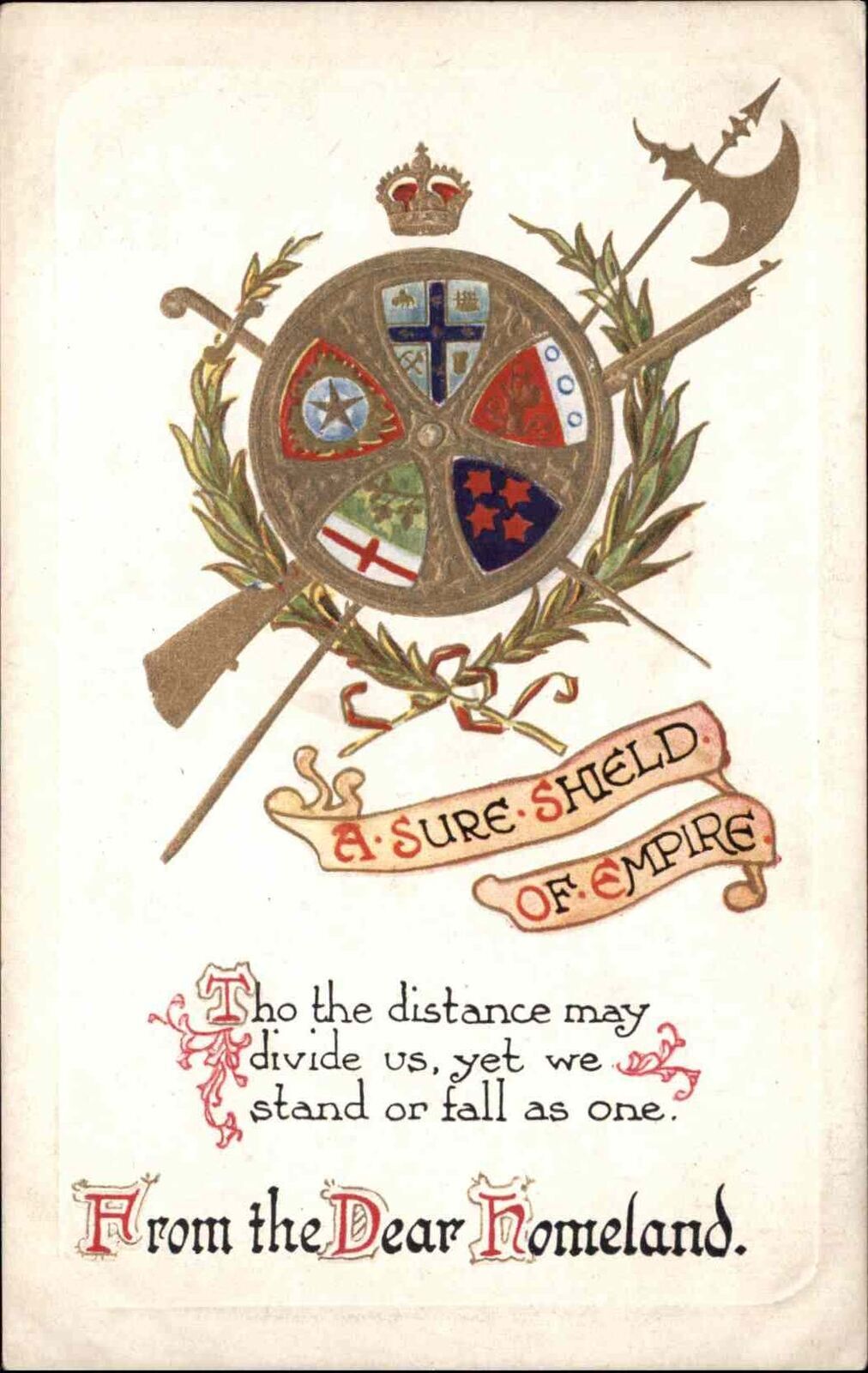 WWI Britain Shield of Empire From the Dear Homeland Vintage Postcard ...