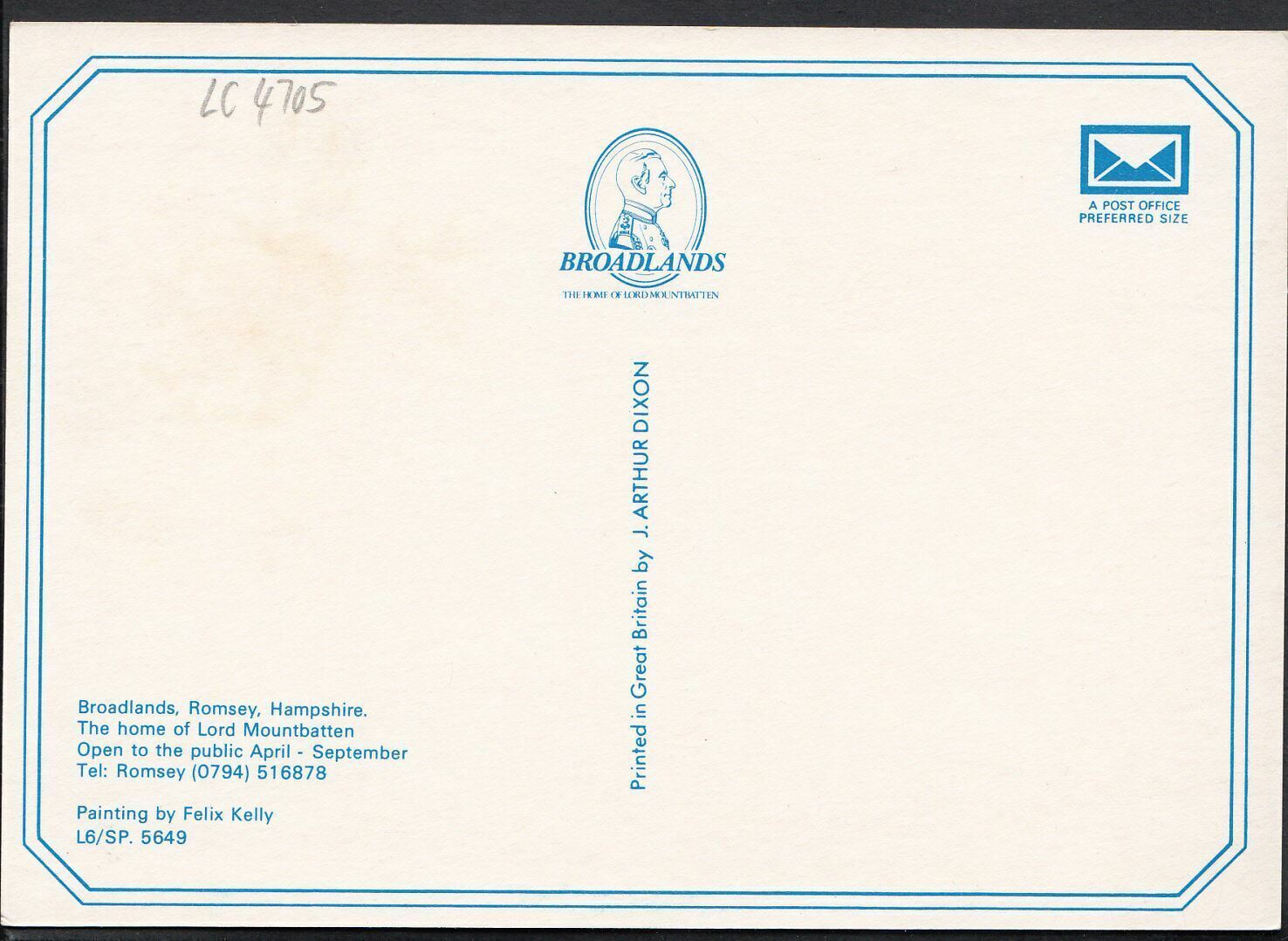 Hampshire Postcard - Broadlands, Romsey - Home of Lord Mountbatten ...