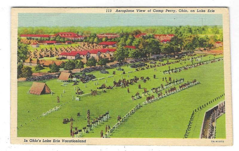 Aerial view of Camp Perry, Ohio, on Lake Erie, postcard | Topics ...