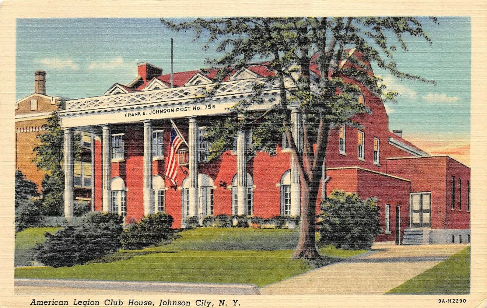Johnson City New York 1951 Postcard American Legion Club House | United ...