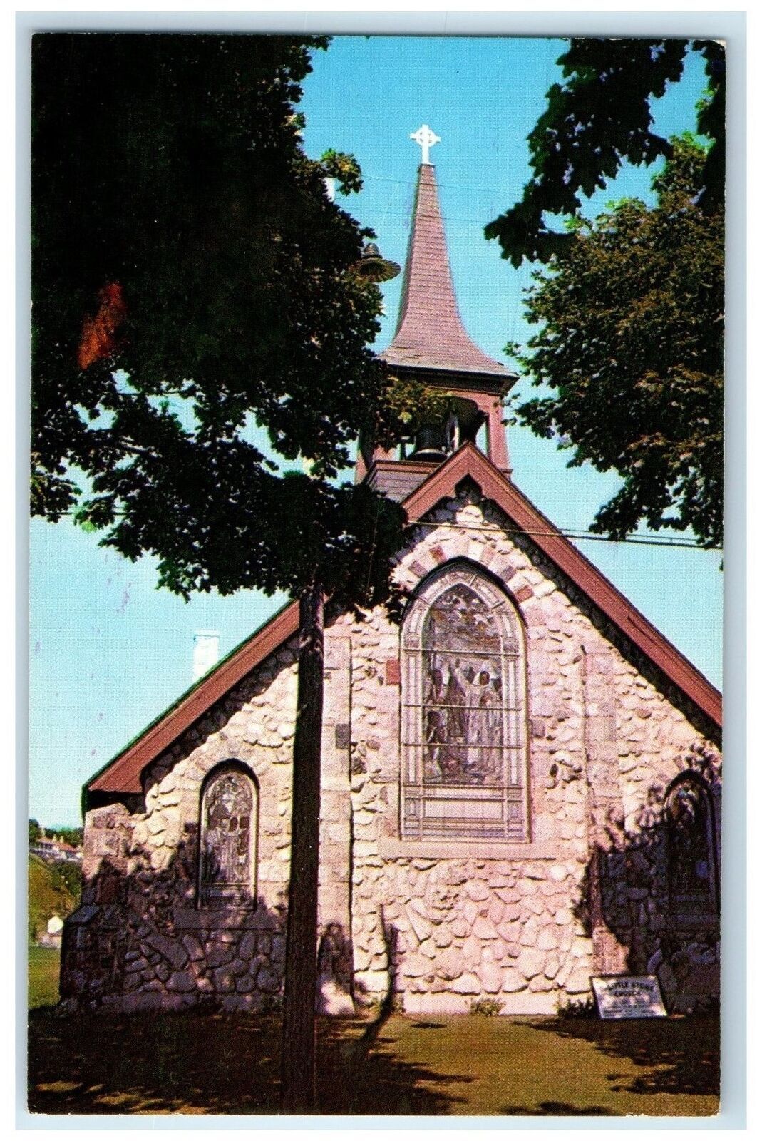 c1960s Little Stone Church Exterior Scene Mackinac Island Michigan MI ...