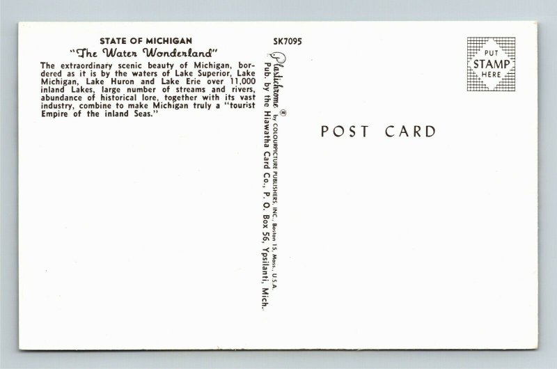 Northern Michigan State Map Capitol Great Lakes Upper Peninsula, Chrome ...