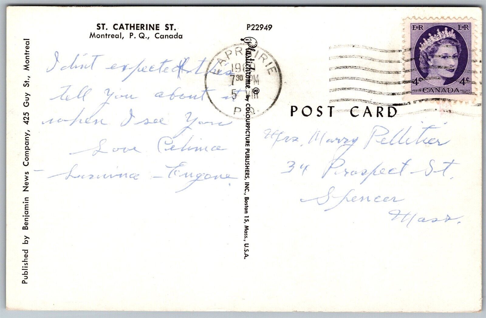 Vtg Montreal Quebec Canada St Catherine Street View Downtown 1960s ...