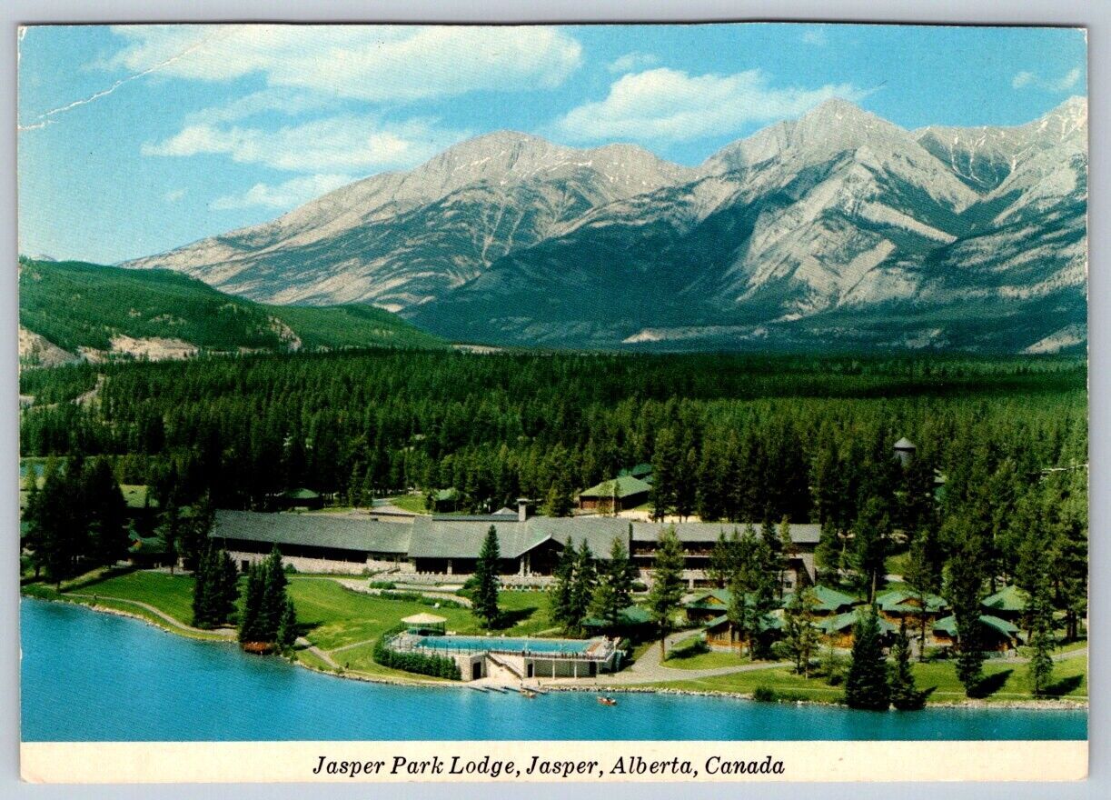 Jasper Park Lodge, Aerial View, Jasper National Park, Alberta, Chrome ...