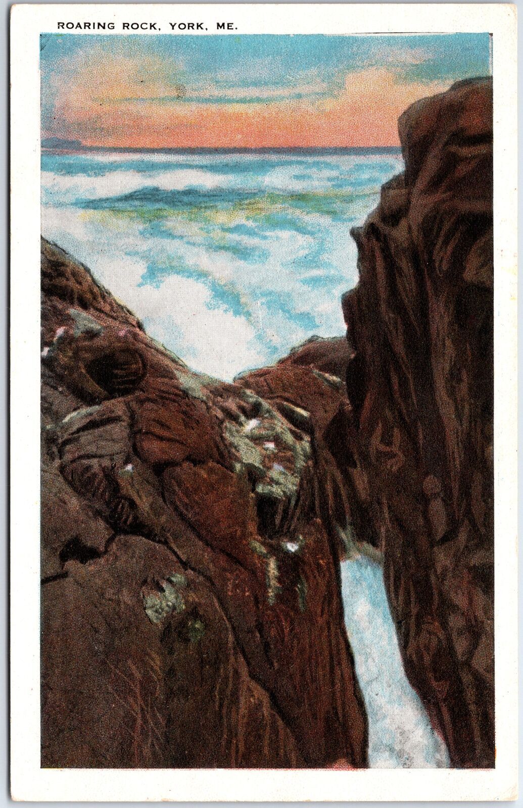 Vintage Postcard Surf Pounding Roaring Rock at York Maine (1920S ...