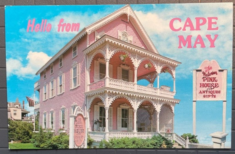 Vintage Postcard 1939 to present Helo from Cape May, The Pink House ...
