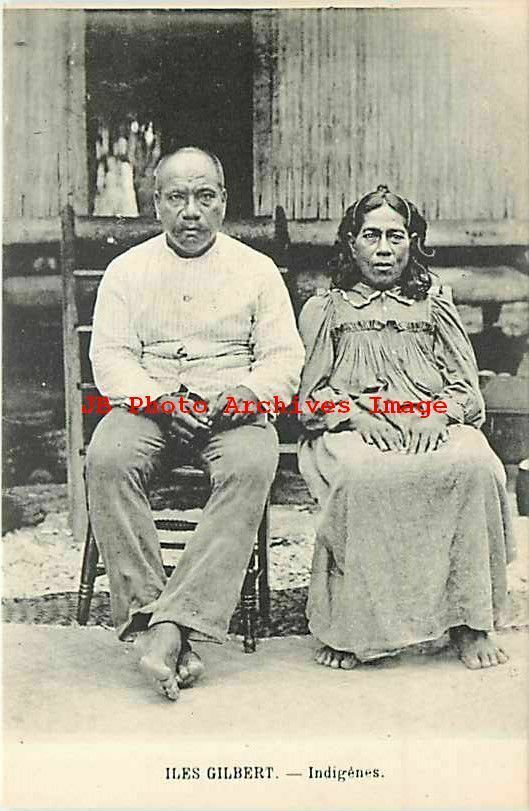 Gilbert Islands, Couple Sitting, Wearing Native Costume | Other ...