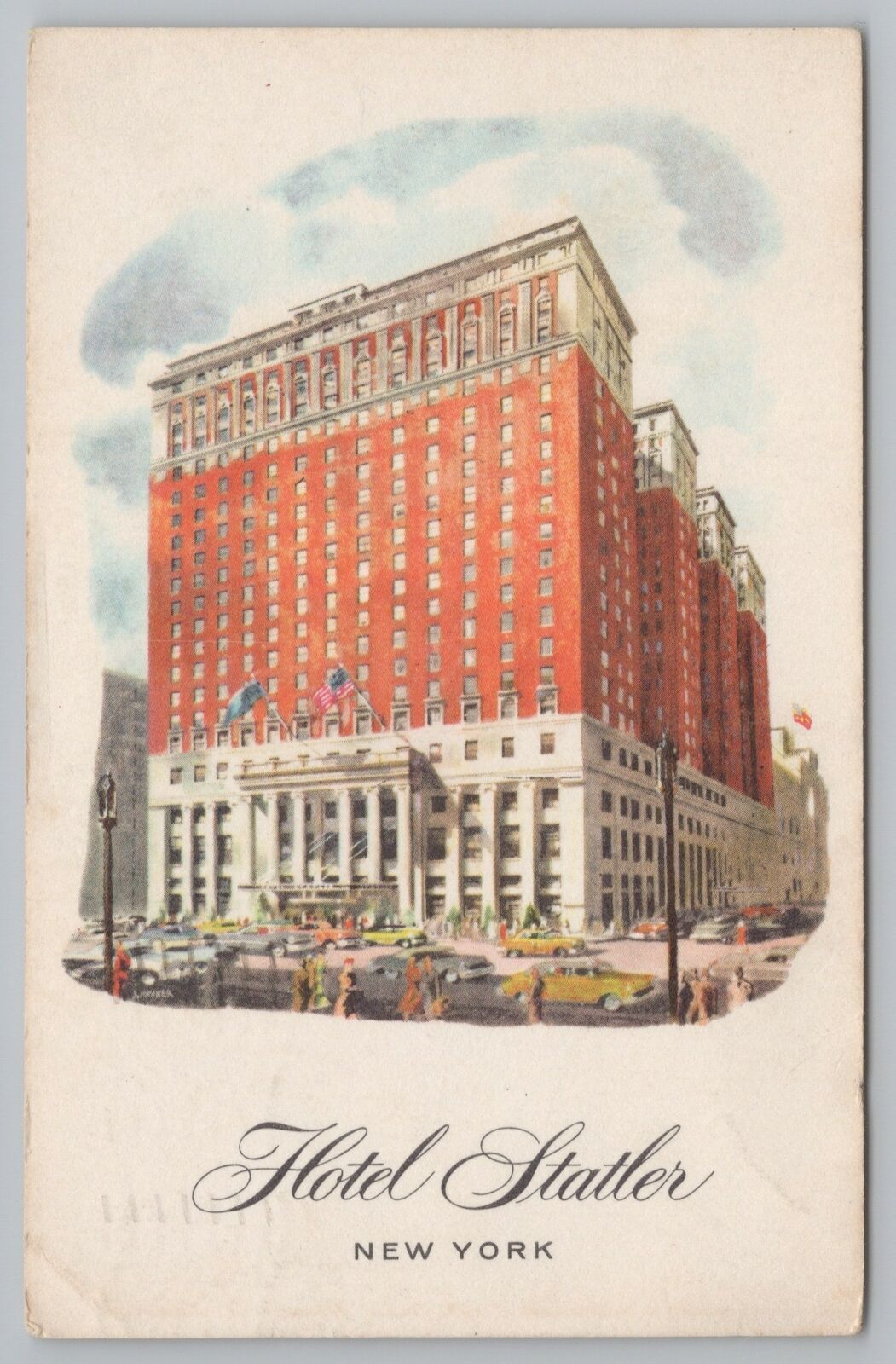 New York City~Hotel Statler Vignette~7th Ave @ 33rd Street~1957 Vintage ...