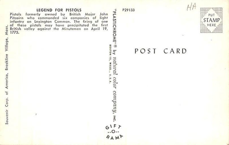 Legend For Pistols Owned By Major John Pitcairn View Images | Topics ...