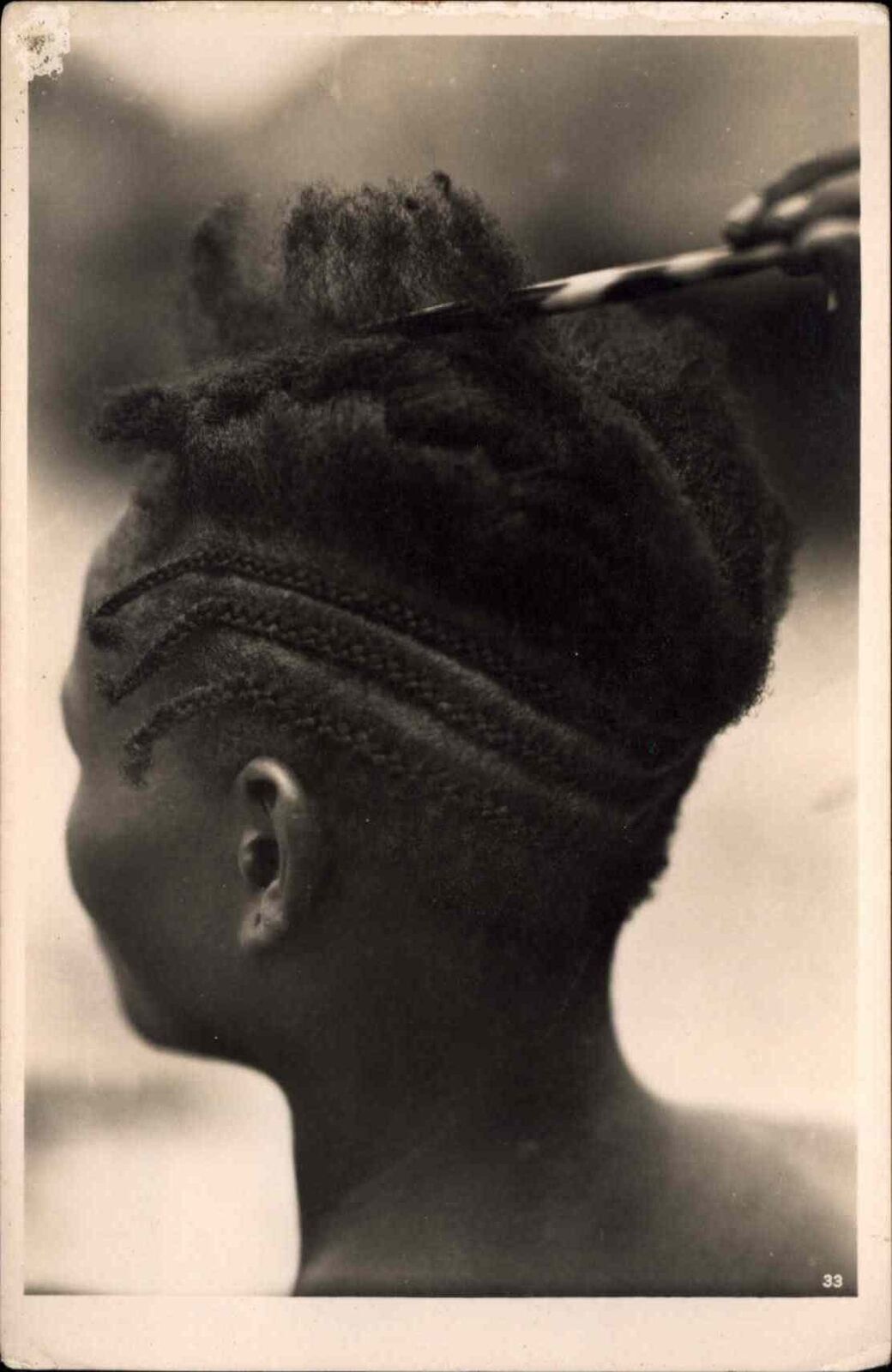 ZAGOURSKI RPPC African Woman Getting Haircut BARBER INDIGENOUS CULTURE ...