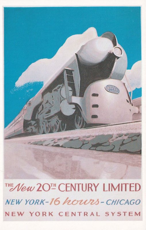 New York Central System Chicago Express Train Advertising Postcard ...
