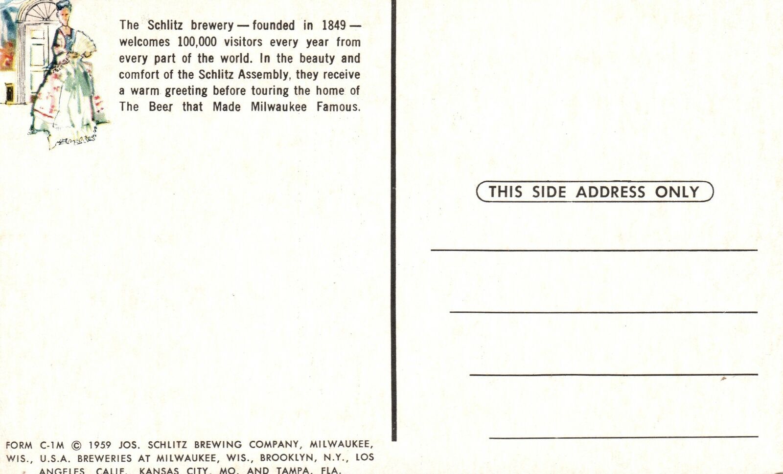 Vintage Postcard The Schlitz Brewery Assembly Home Of Beer Milwaukee ...