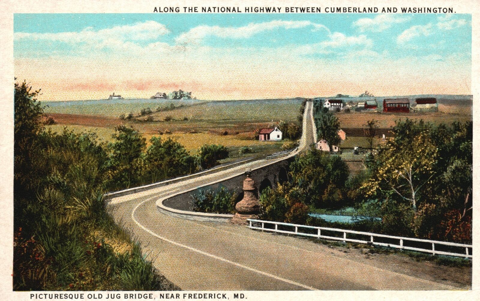 Vintage Postcard Old Jug Bridge National Highway Frederick Maryland ...
