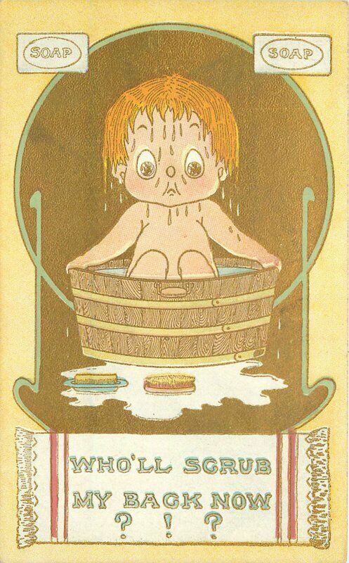 Arts Crafts Child Tub Comic Humor artist impression C-1910 Postcard 21 ...