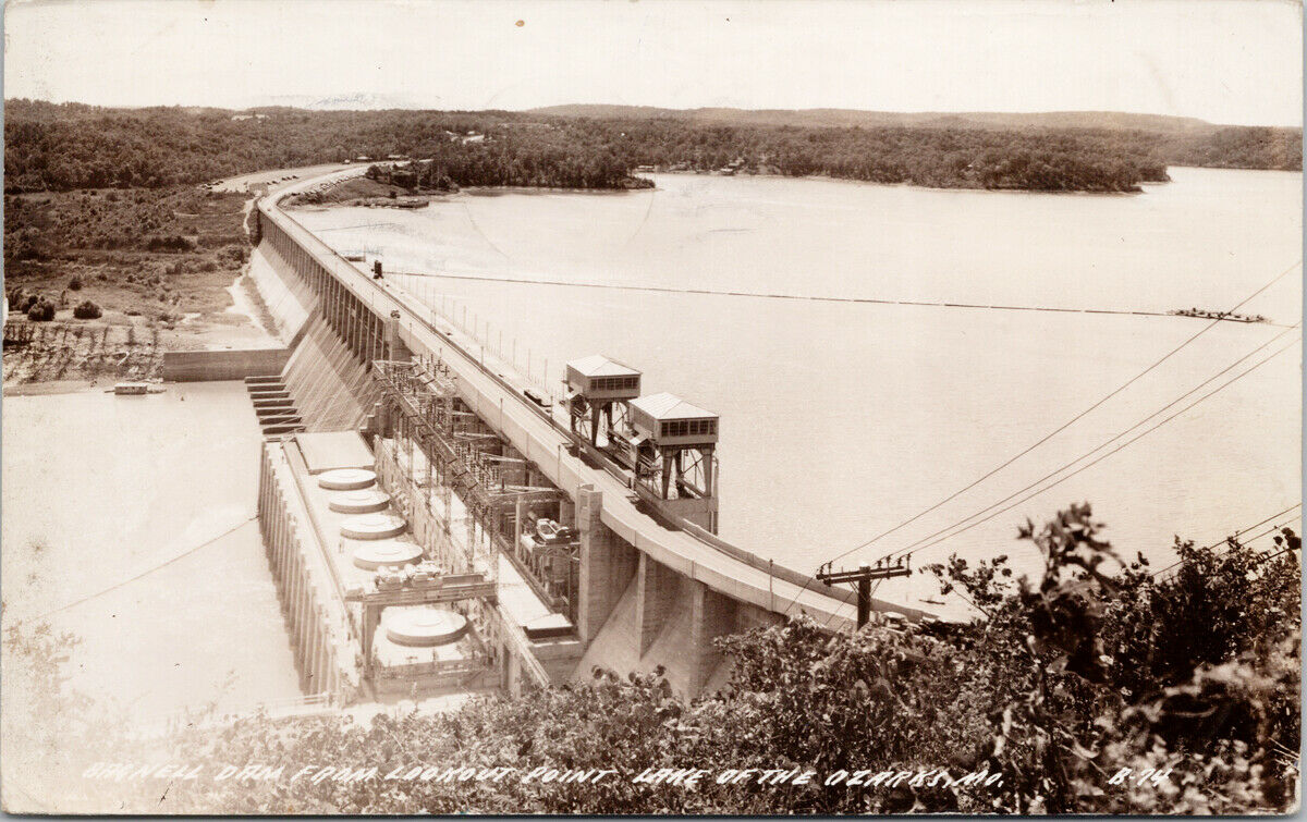 Bagnell Dam From Lookout Point Lake Of The Ozarks MO Missouri RPPC ...