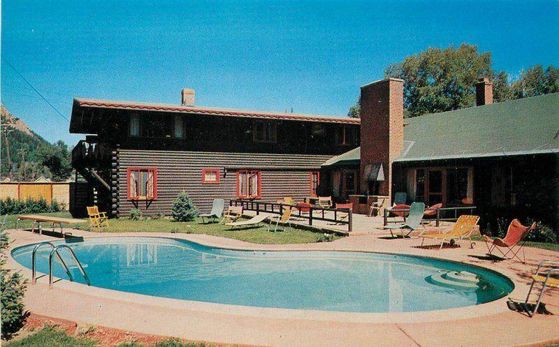ASPEN COLORADO 1950s Prospector Lodge Pool Dexter postcard 4854 ...