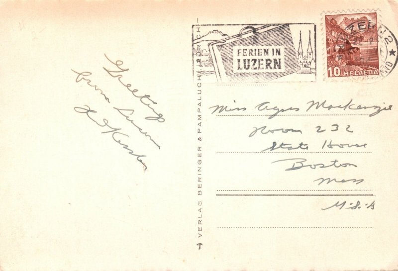 Vintage Postcard Luzern Multi View Famous Landmark Places Lucerne ...