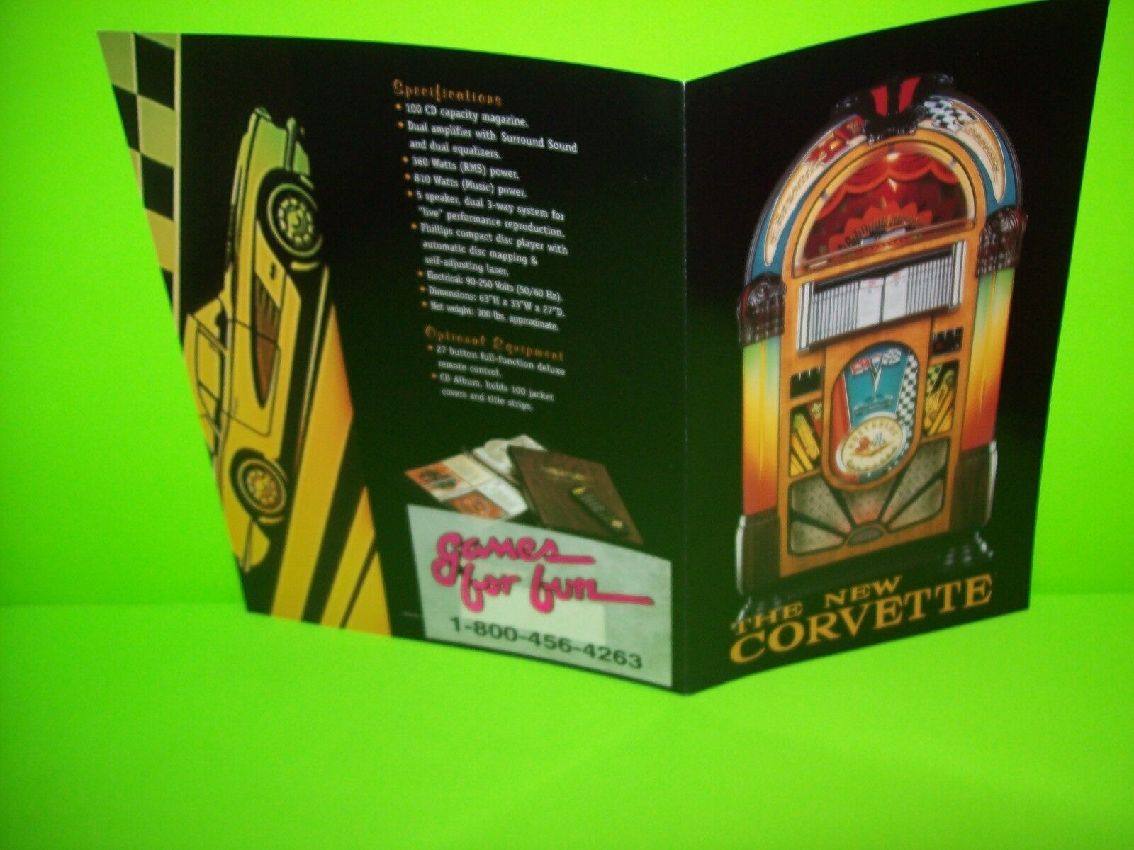 New Corvette Jukebox Flyer Original RockOla Phonograph Music Flyer ...