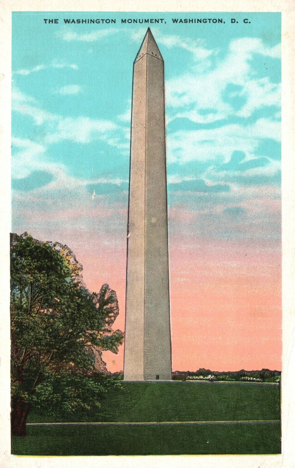 Vintage Postcard 1920's View of The Washington Monument Washington D. C ...