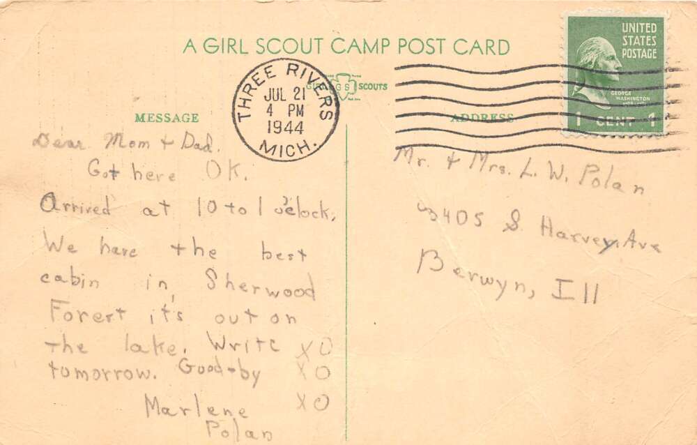 Girl Scout Camp Greetings Scouts Hiding From Rain Vintage Postcard ...