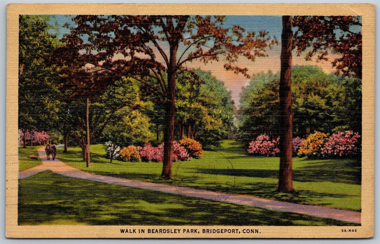 Vtg Bridgeport Connecticut CT Walk In Beardsley Park 1930s View Linen ...