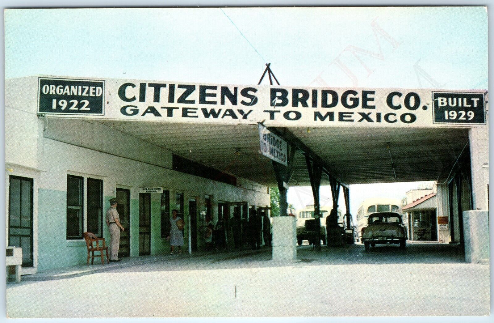 c1950s Del Rio, TX Customs Border Gate Citizens Bridge Gateway Acuna ...