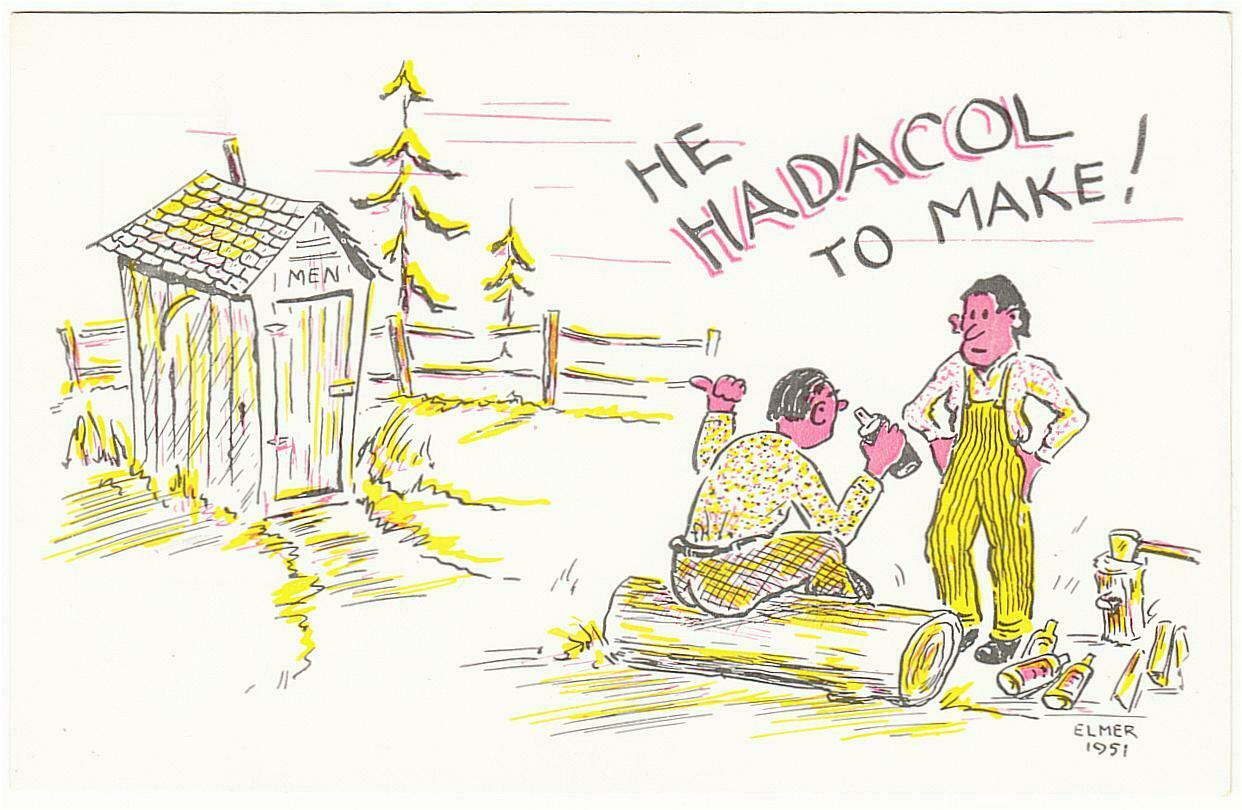 He Hadacol to Make Drinking Outhouse Hillbilly Comic Postcard by Elmer ...