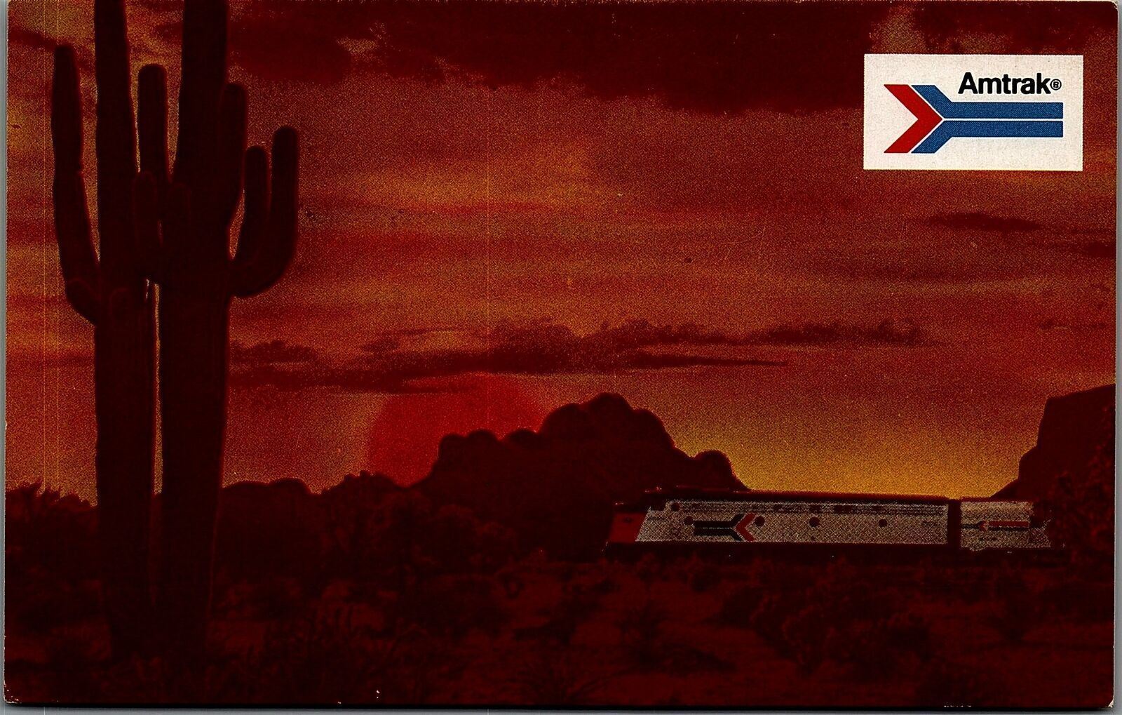 Vintage Amtrack Railway Southwest Cactus Sunset Photochrome Postcard 38 ...