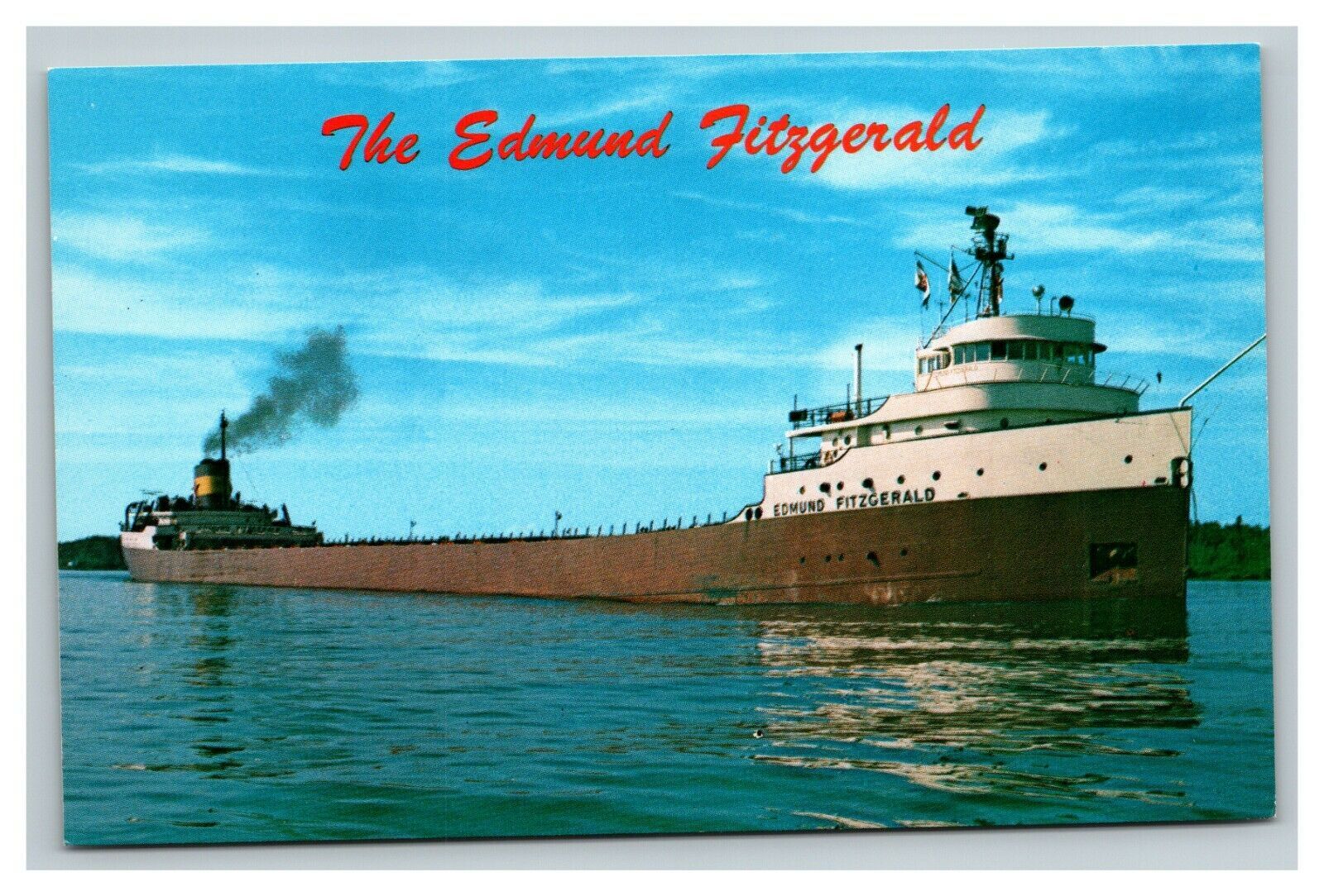 Vintage 1970's Postcard The Edmond Fitzgerald Freighter Lake Superior ...