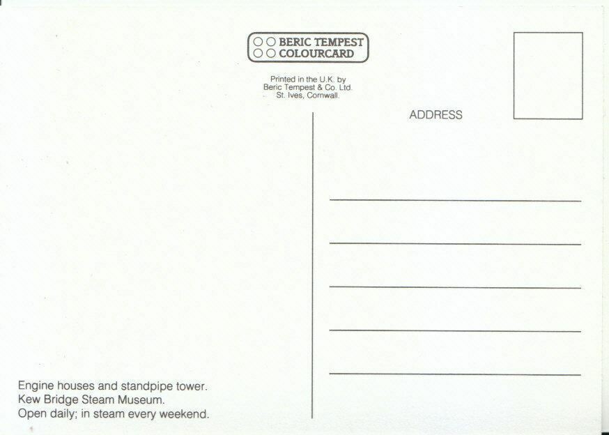 Steam Museum Postcard - Engine Houses & Standpipe Tower, Kew Bridge ...